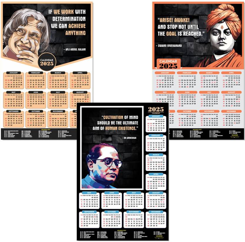 ESCAPER Motivational Wall Calendar 2025 & Inspirational Quotes , Famous ...