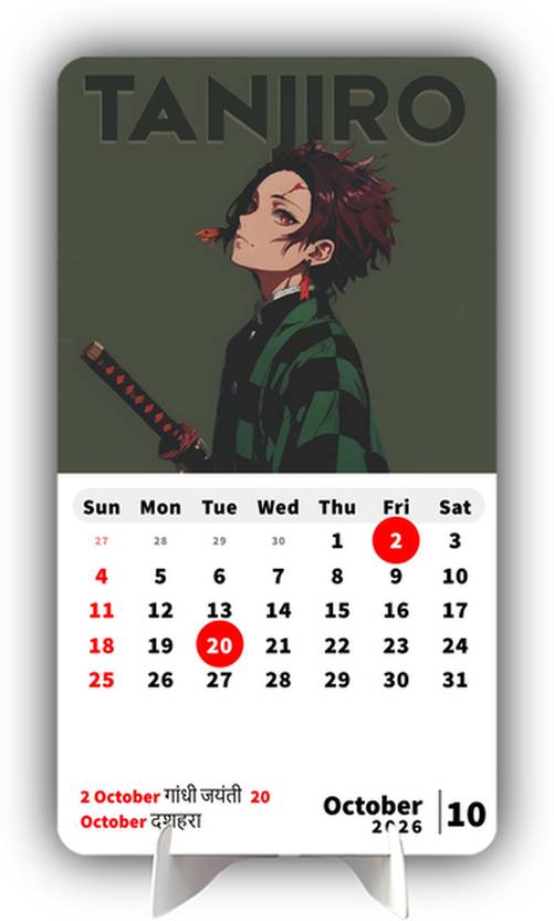 wrap craft Demon Slayer Premium Desk Calendar 2026 Table Calendar Price ...