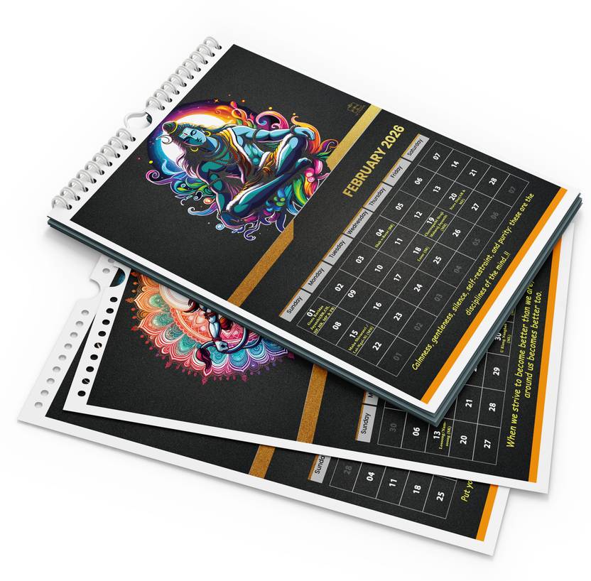 InFrameClicks 2026 Hindu God Wall Calendar Premium Design - With State ...