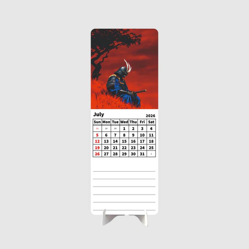 SKINADDA Samurai Desk Calendar Monthly Home 2026 Table Calendar Price ...