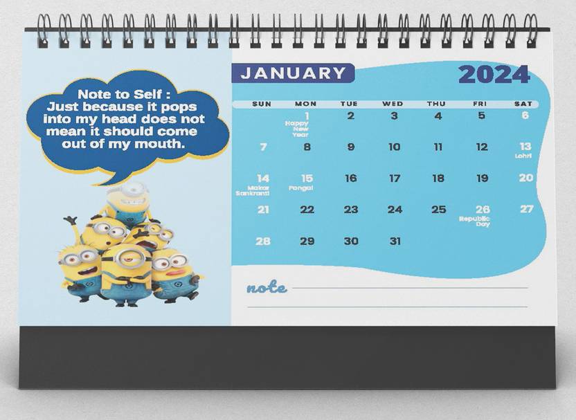 AccuPrints minions desk calendar 2025 Table Calendar Price in India ...