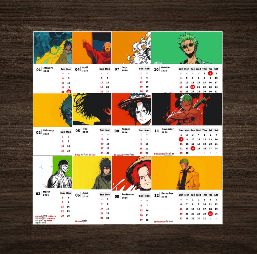 SKINADDA HERO High-quality 400 GSM paper Calendar 2026 Table Calendar ...