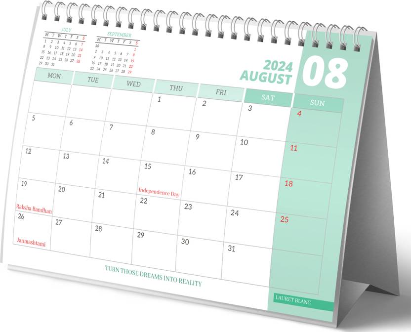 Lauret Blanc A5 Desk Calendar 2024, Planner and Organiser - Home and ...