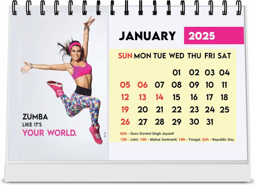 ESCAPER Fitness Calendar 2025 Desk, Zumba Calendar 2025, Gym Calendar ...