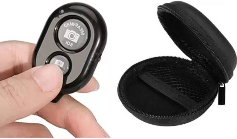 SOJUBA Portable Bluetooth Shutter Remote Control with Carry Pouch Camera Remote Control Camera ...