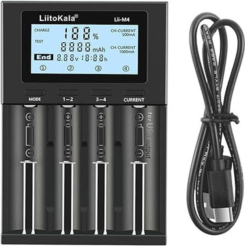 METAPOD LiitoKala LII-M4 Smart Battery Charger | Universal LCD Display ...