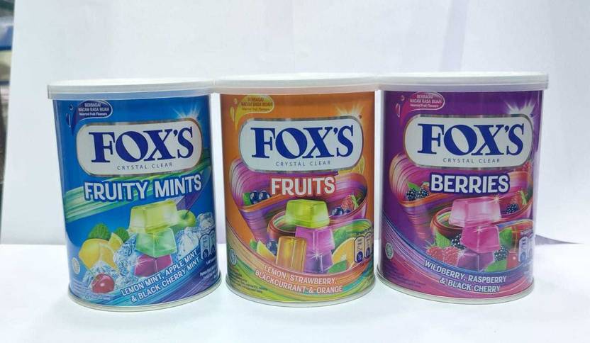FOX'S FOX CRYSTAL CLEAR FRUIT FLAVOUR 3 X 180g ( BERRIES , FRUITS ...