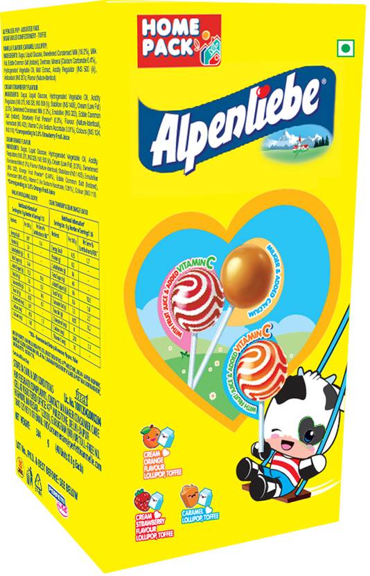 Alpenliebe Lollipop Orange, Strawberry and Caramel Lollipop Price in ...