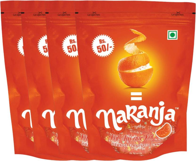 Derby Naranja | Santra Goli | 50pcs | Pack of 4 | Orange Fruit Flavored ...