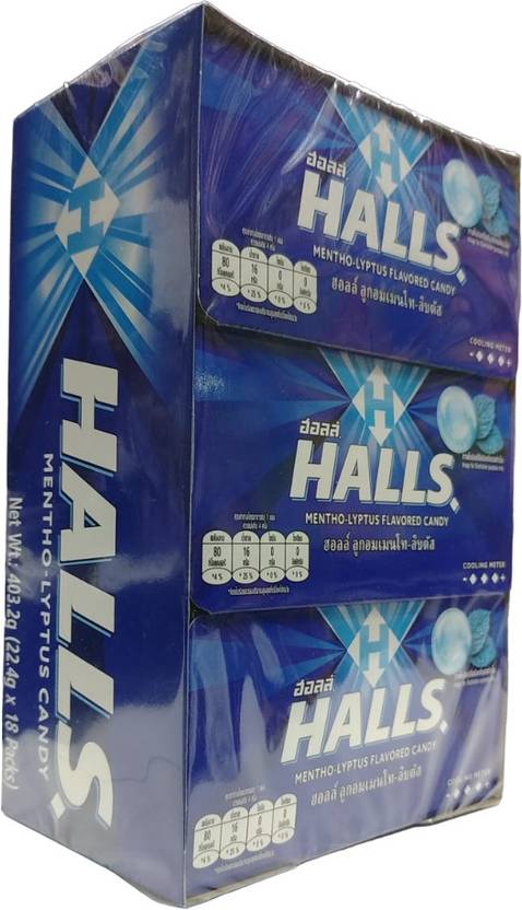 HALLS Mentho Lyptus Flavour Candy Cooling All Time Fresh Mentho Lyptus ...