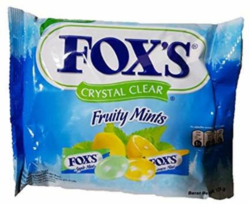 FOX'S Crystal Clear Fruity Apple & Lemon Mints Candy 125gm Fruity Apple ...