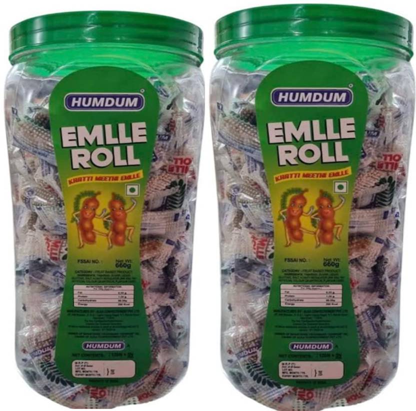 ALKA FOODS HUMDUM EMLEE ROLL Khatti Meethi candy Pack of 2 Tamarind ...