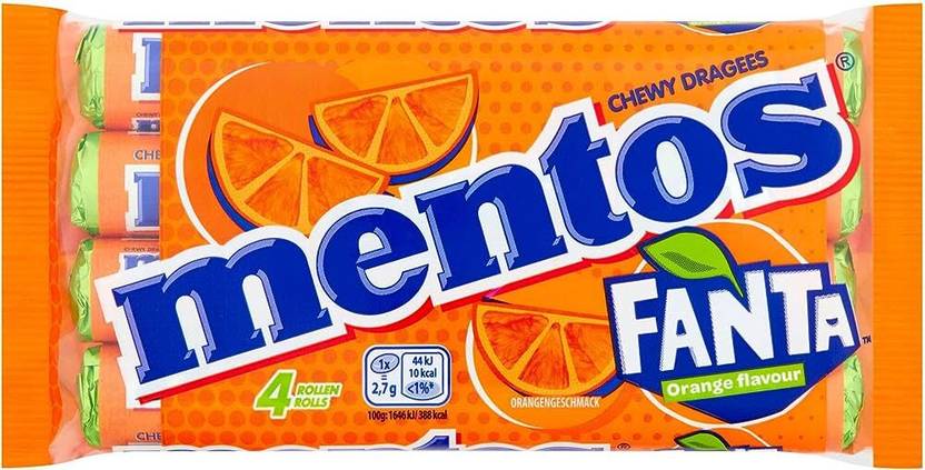 Mentos Fanta Chewy Dragees Orange Flavour Roll Orange Candy Price in ...