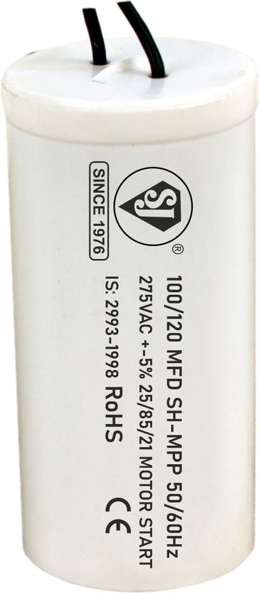 S J Motor Starting Capacitors /Condensor 100/120MFD 50Hz, 440V (Wire ...