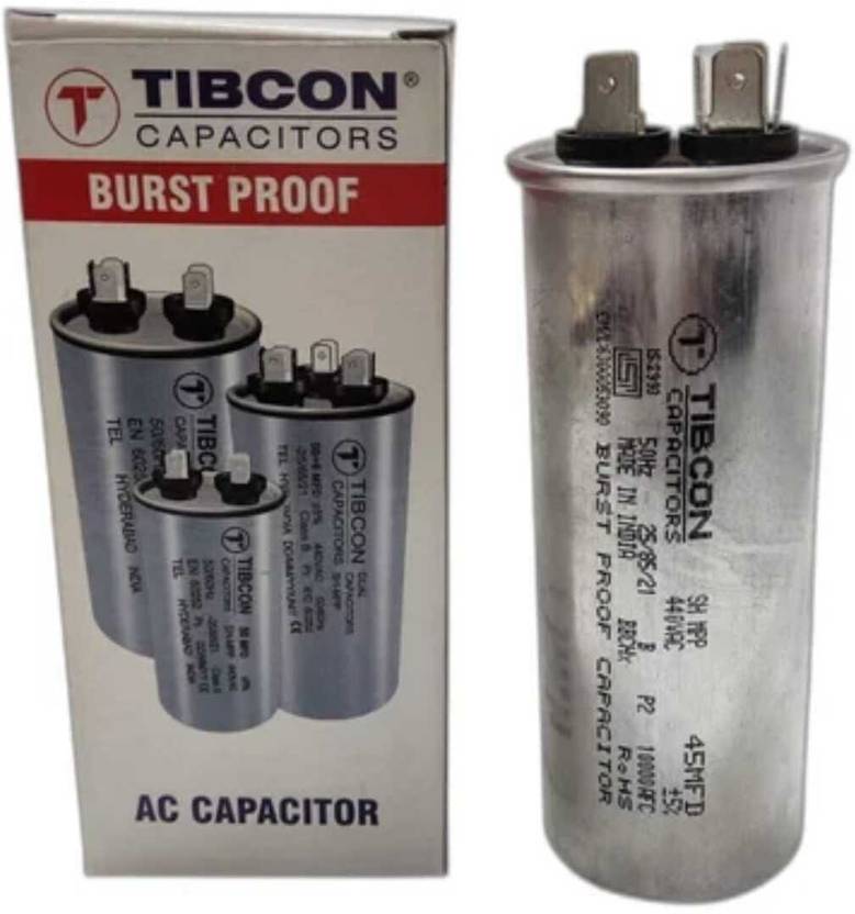 M&MHARIS Tibcon Capacitor 45 MFD 440V for ( 1.5 Ton Air Conditioner ...
