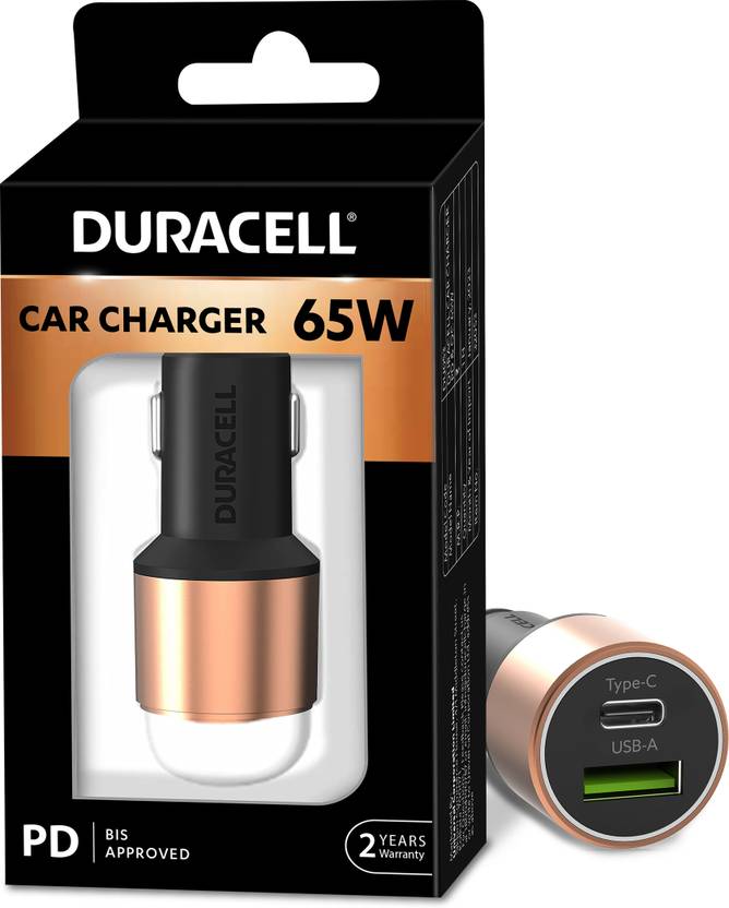 DURACELL 65 W Turbo Car Charger Price in India - Buy DURACELL 65 W ...