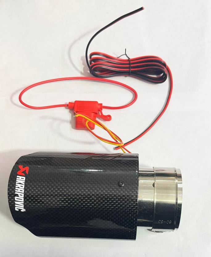 Auto MT Akrapovic LED Carbon Fiber RED Single Tips Exhaust Muffler ...