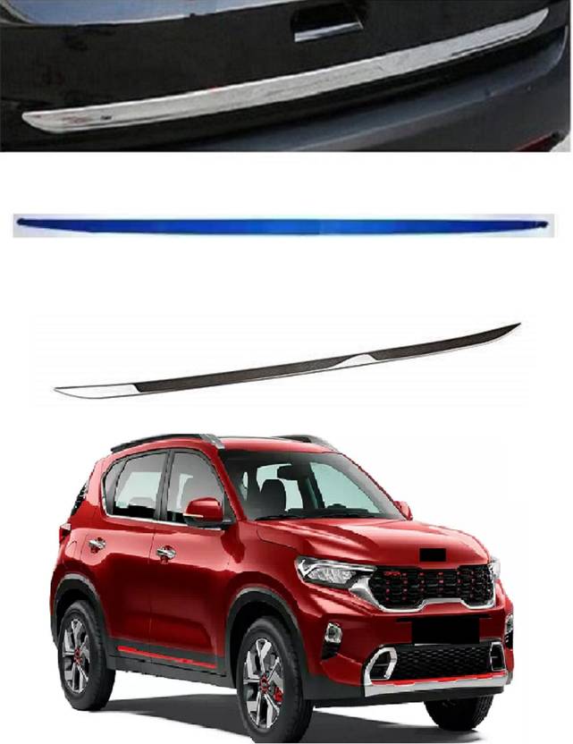 Trigcars KIa Sonet Car Dicky Boot Chrome Plated Chrome Kia NA Rear ...