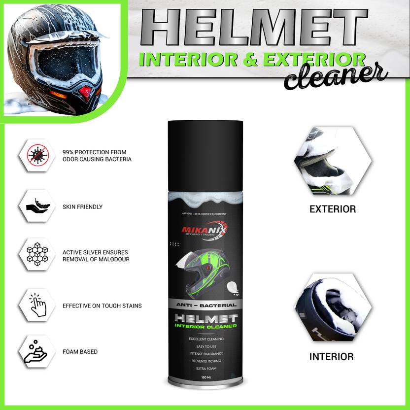 MIKANIX Helmet Foam Cleaner Spray | Anti Bacterial | Anti Fungal Spray ...