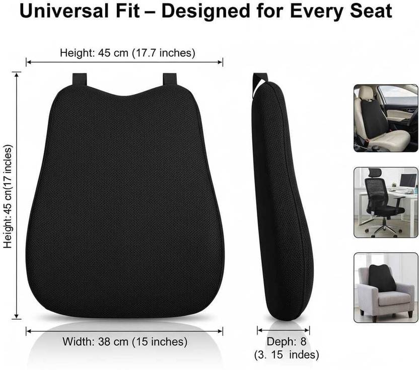 FRIDUP Black Fabric Car Pillow Cushion for Universal For Car Price in ...