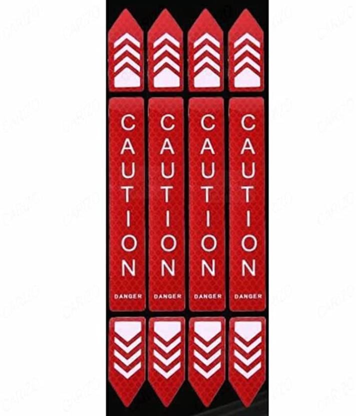 KWZ Bumper Body Warning Stickers Safety Sign Stickers RED Car Reflector ...