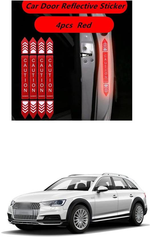 KWZ RED Car Door Caution Open Sticker Reflective Tape Safety Super ...