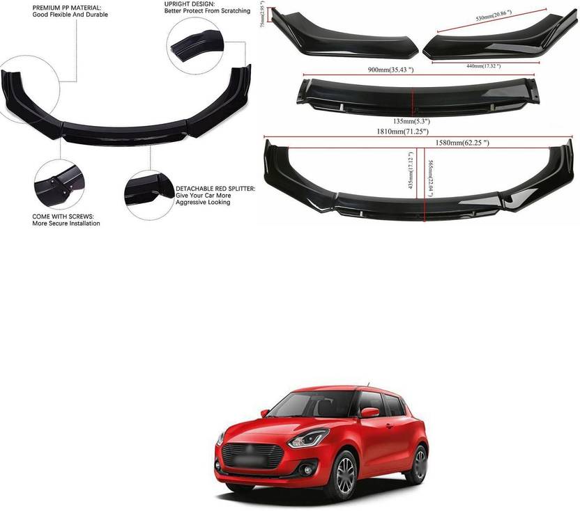 XZRTZ Car Front Bumper Spoiler Splitter Body Kit Side Skirt Front ...