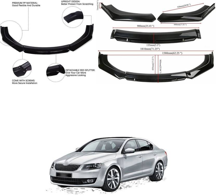 XZRTZ Car Front Bumper Spoiler Splitter Body Kit Side Skirt Front ...