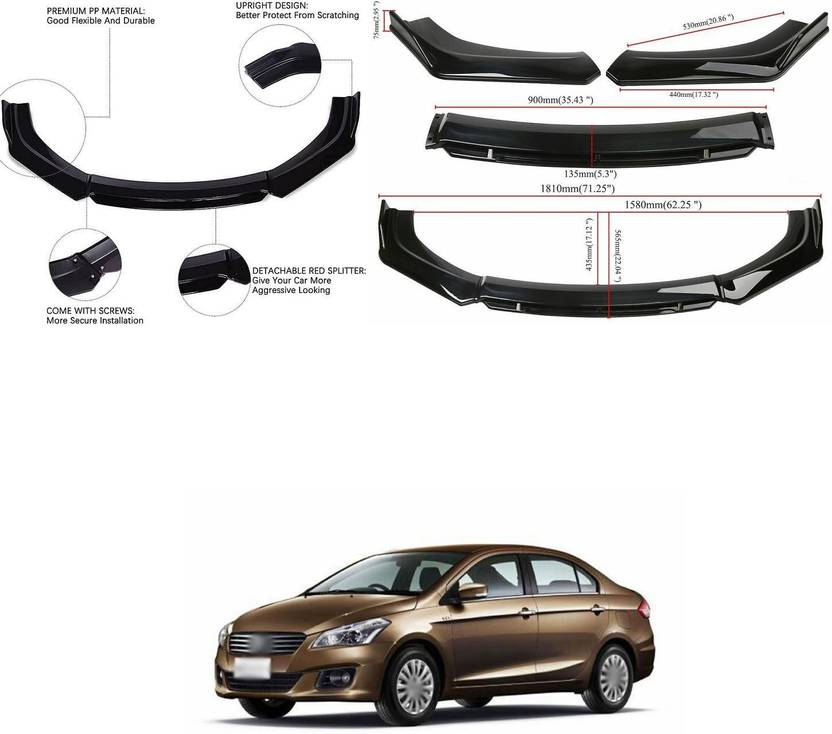 XZRTZ Car Front Bumper Spoiler Splitter Body Kit Side Skirt Front ...