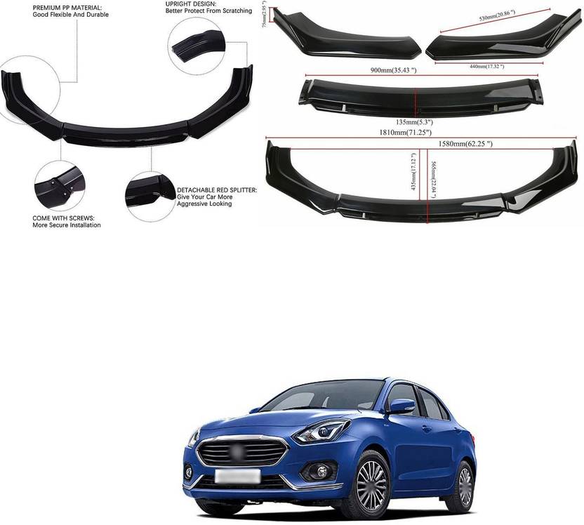 XZRTZ Car Front Bumper Spoiler Splitter Body Kit Side Skirt Front Bumper Guard 141 Matte, Glossy ...