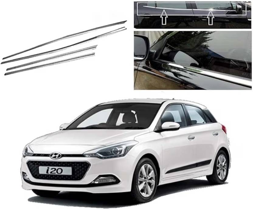 CARGROUP Side Windows lower garnish still pati chrome cover i20 set of ...