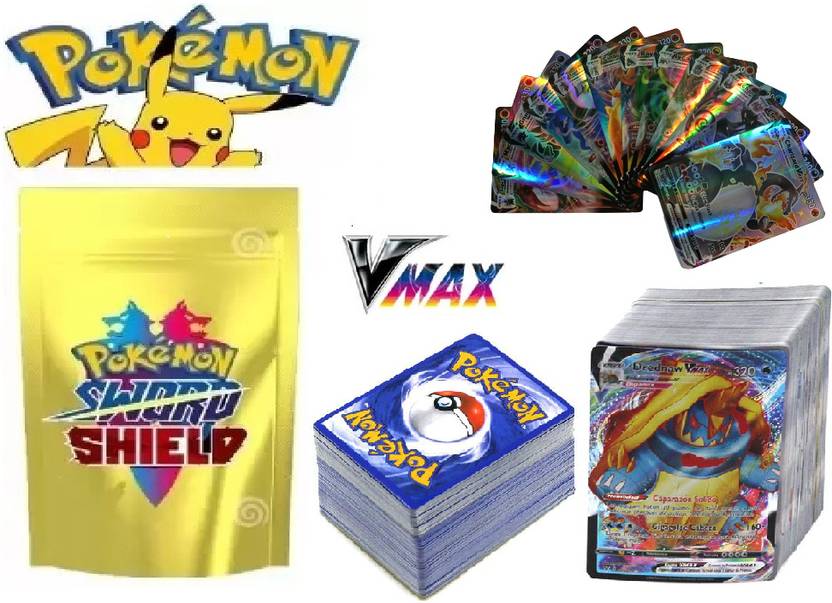 CrazyBuy Pokemon Latest Sword & Shield 50 Assorted VMAX Playing Cards ...