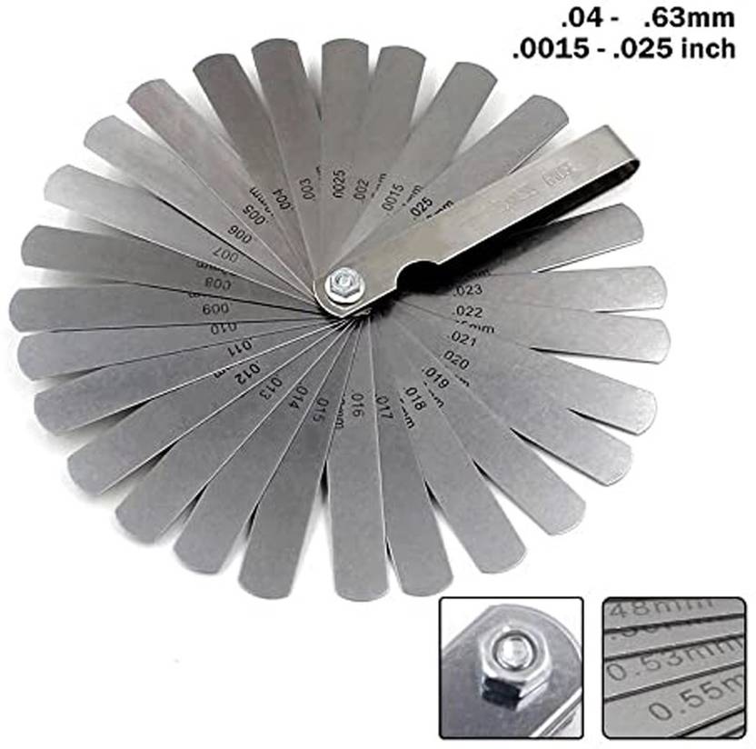 metrotools 26 Blades Feeler Gauge Metric & Inch Gap Filler 0.04-0.63mm ...