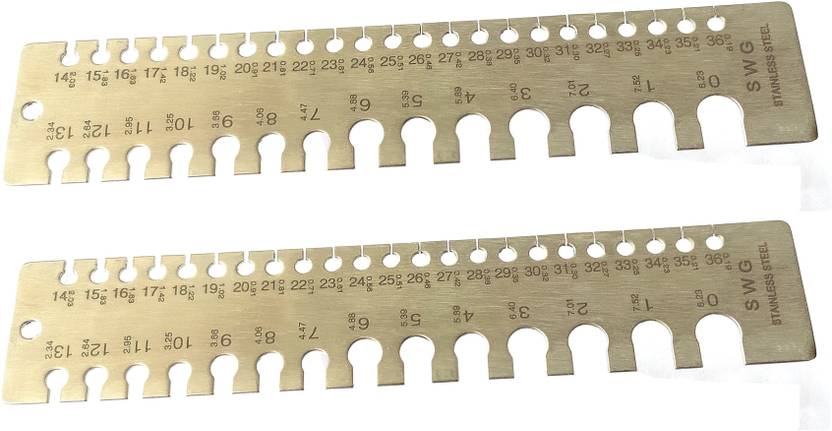 DUMDAAR Rectangular SWG Wire thickness gauge measuring tools (pack of 2 ...