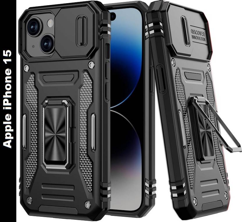 Moshking Back Cover for iPhone 15, with Sliding Camshield Cover & 360 ...