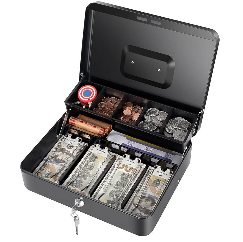 Suptikes Cash Box with Lock and Money Tray Cash Box Price in India ...
