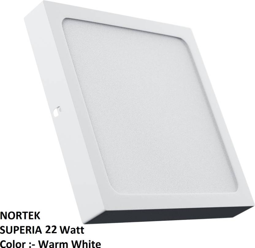 Nortek Superia 22W Square Surface LED Panel Light, Warm White, No False ...