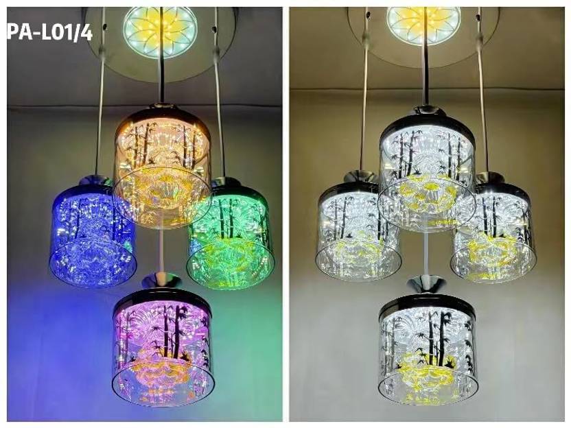NS tredars New Pendant 4 Light Glass Hanging Automatic Color Changing ...