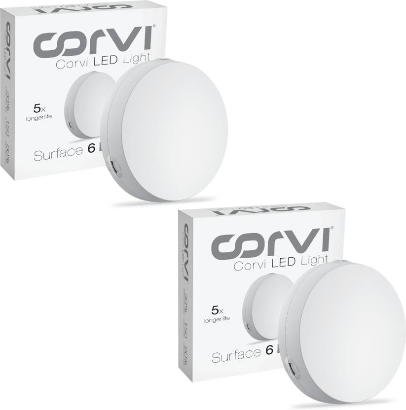 Corvi Surface 6 LED Panel Light| Dimmable, 15Watts, Pack of 2| Easy ...
