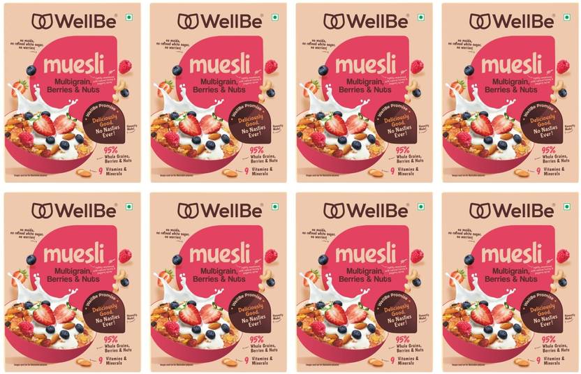 WellBe Multigrain Muesli with Berries and Nuts Healthy Snack ,500g x ...