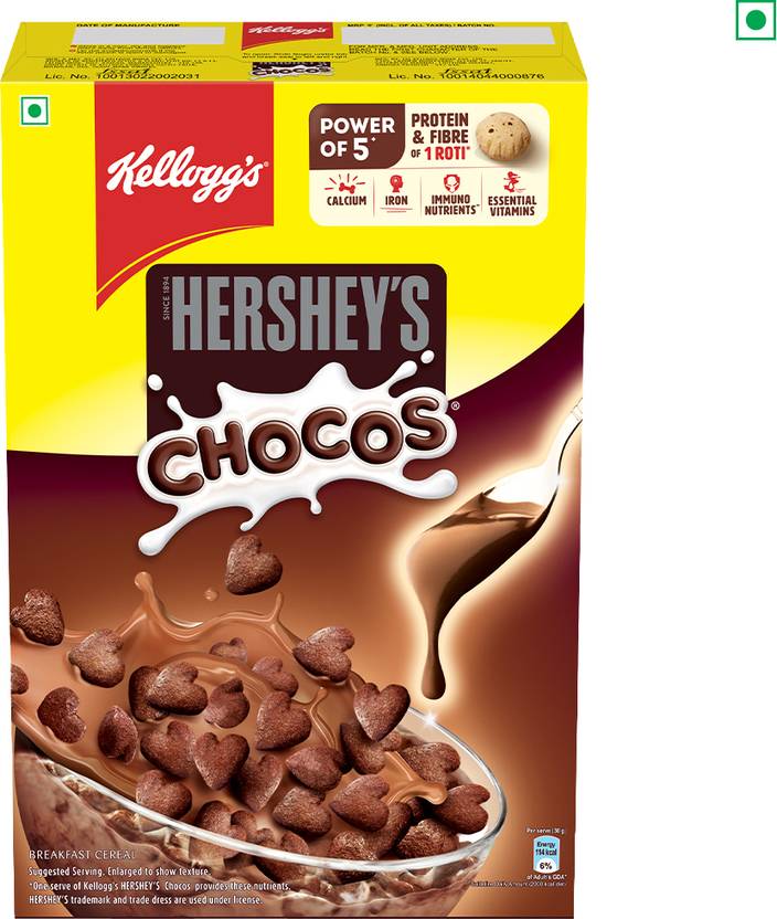 Kellogg's Chocos, Protein & Fibre, Chocolatey Breakfast Cereal for Kids ...