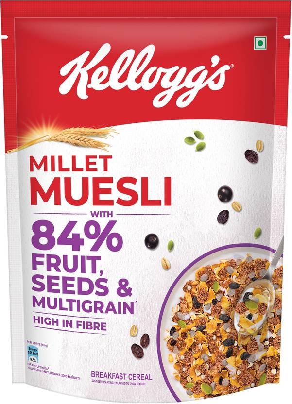 Kellogg's Millet Muesli 84% Fruit, Seed & Multigrain Pouch Price in ...