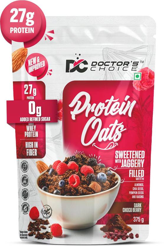 DOCTOR'S CHOICE Oats, 27g Pure Protein, Jaggery Sweetened, No Additives ...