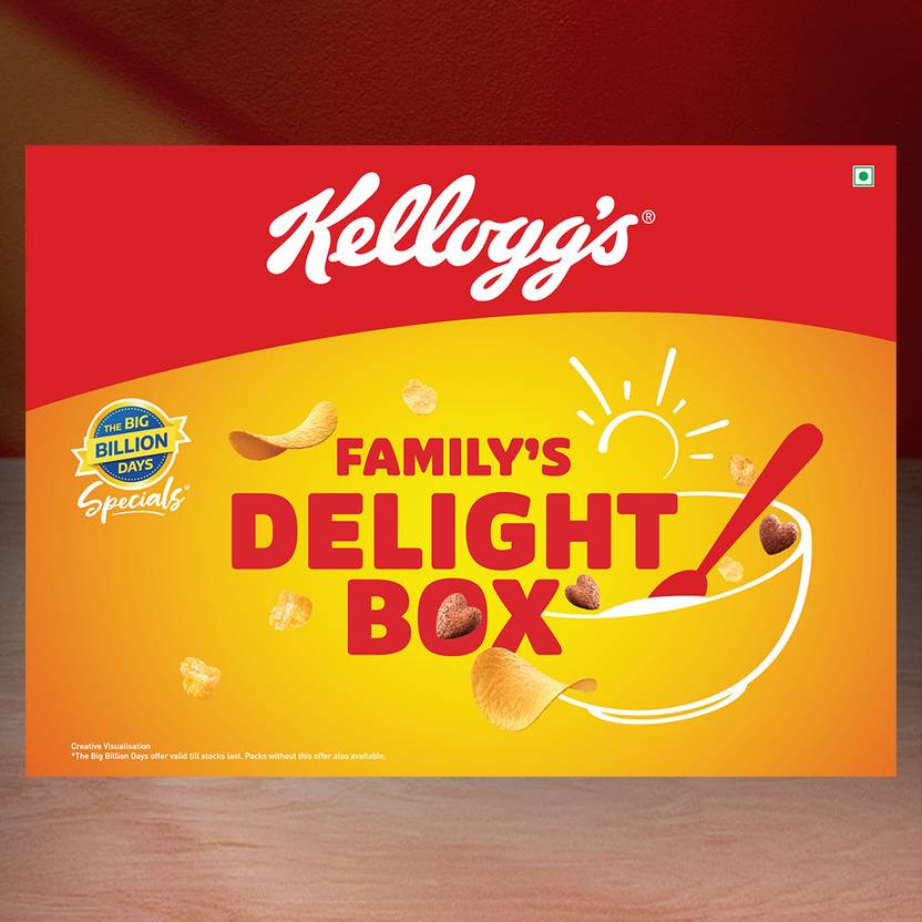 Kellogg's Family Delight Box, Breakfast Cereal & Snacks With Bowl Box ...