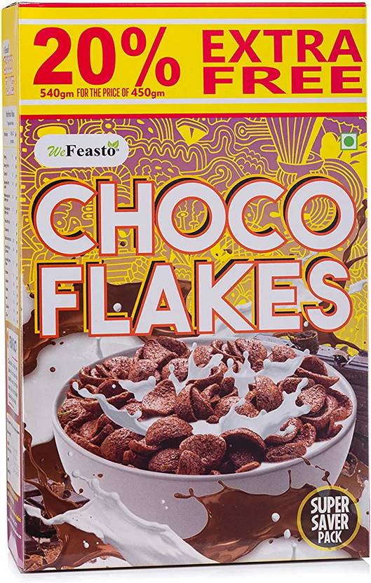 WEFEASTO Crunchy Choco Flakes 1 kg | Breakfast Cereal | Box Price in ...