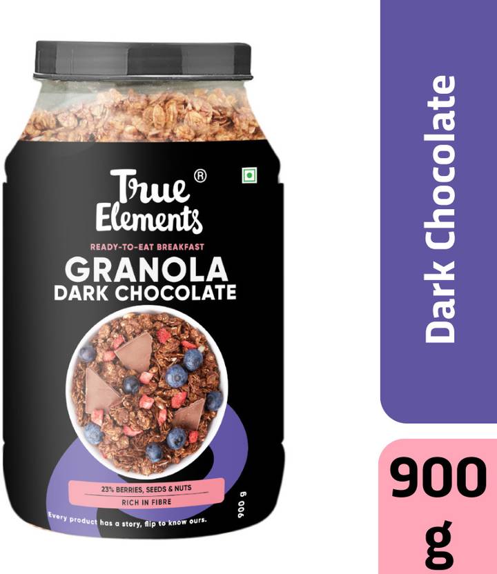True Elements Baked Granola Almonds & Dark Chocolate, Ready to Eat ...