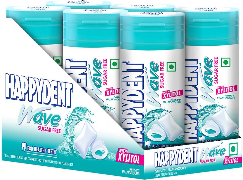 Happydent Wave, Xylitol Sugarfree Mint Flavour, Bubble Gum Bottle Pack ...