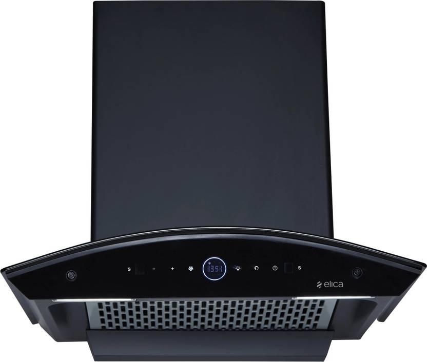 Elica PRO PLUS FL BLDC 60 HAC LTW MS NERO Auto Clean Curved Glass 60 CM ...