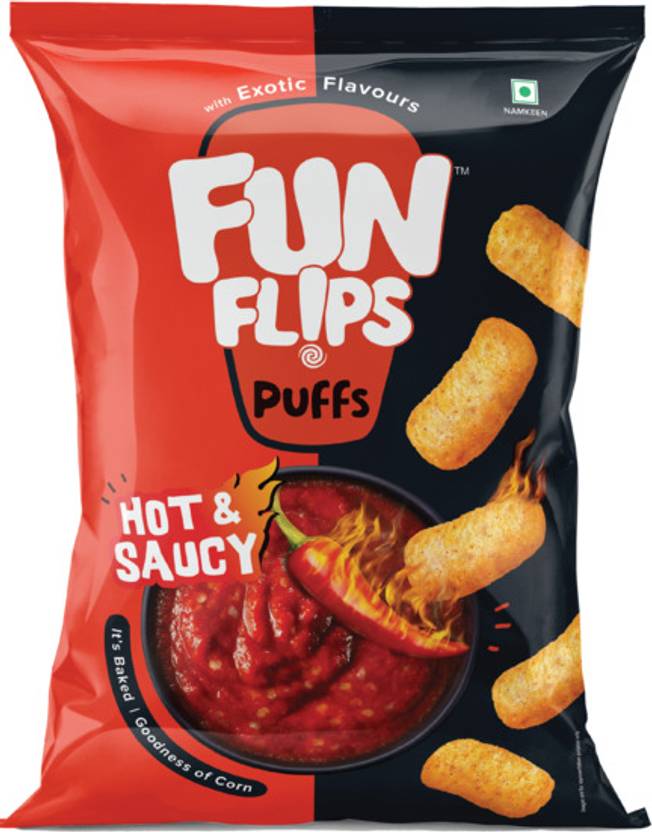 Fun Flips Puffs - Hot & Saucy Puffcorn Price in India - Buy Fun Flips ...