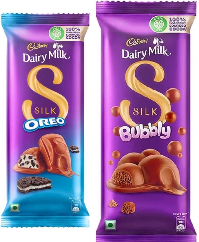 Cadbury Silk Oreo Chocolate Bar & Silk Bubbly Chocolate Bars Price in ...